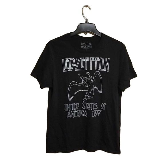 zoso | Shirts | Led Zeppelin Swan Song Usa Tour 977 Mens Black T Shirt ...